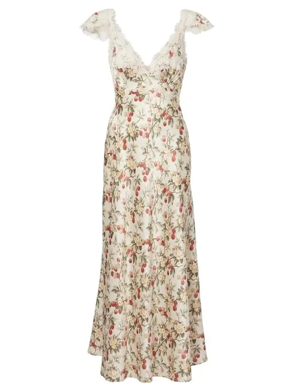 DÔEN Fiona Silk Midi Dress - Multicoloured