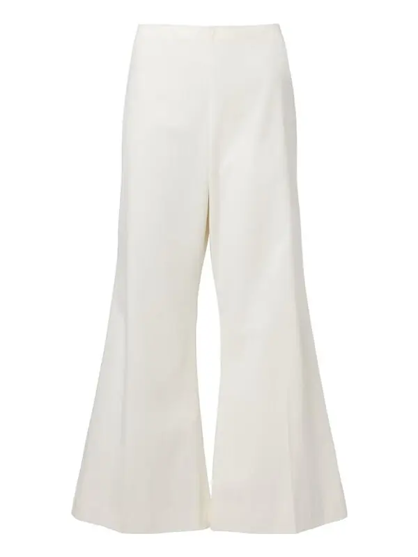 Khaite Walter Cotton And Silk Flared Pants - White