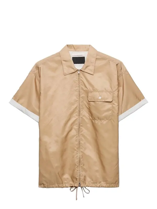 Prada Short-sleeved Re-nylon Zipper Shirt - Brown