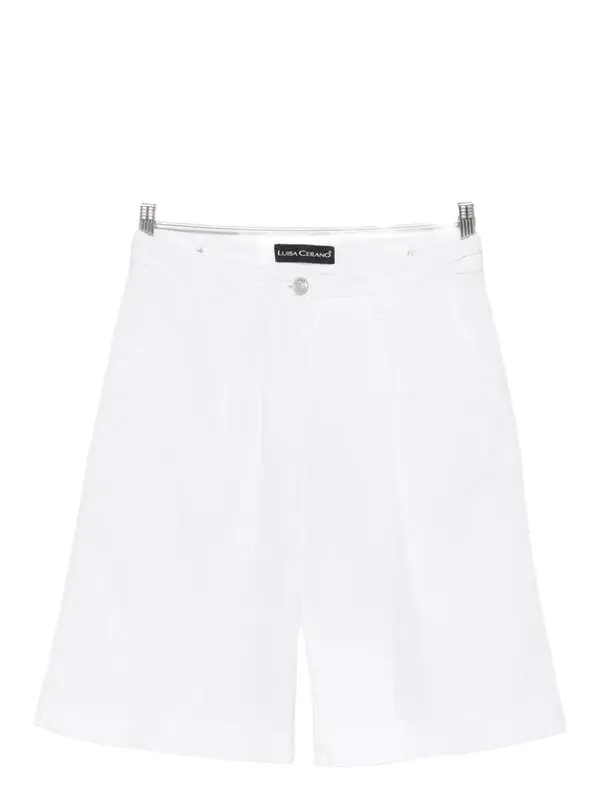 LUISA CERANO Pleated Detail Shorts - White