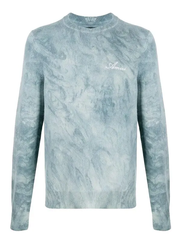 Amiri Marbled Effect Cashmere Sweater - Blue