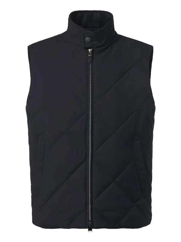 Canali Quilted Puffer Vest - Blue