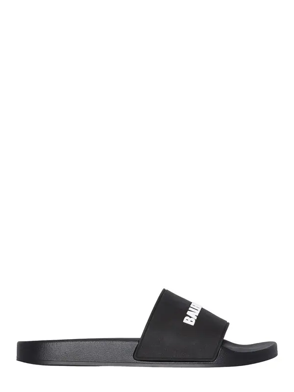 Balenciaga Pool Slide Bal Logo - Black