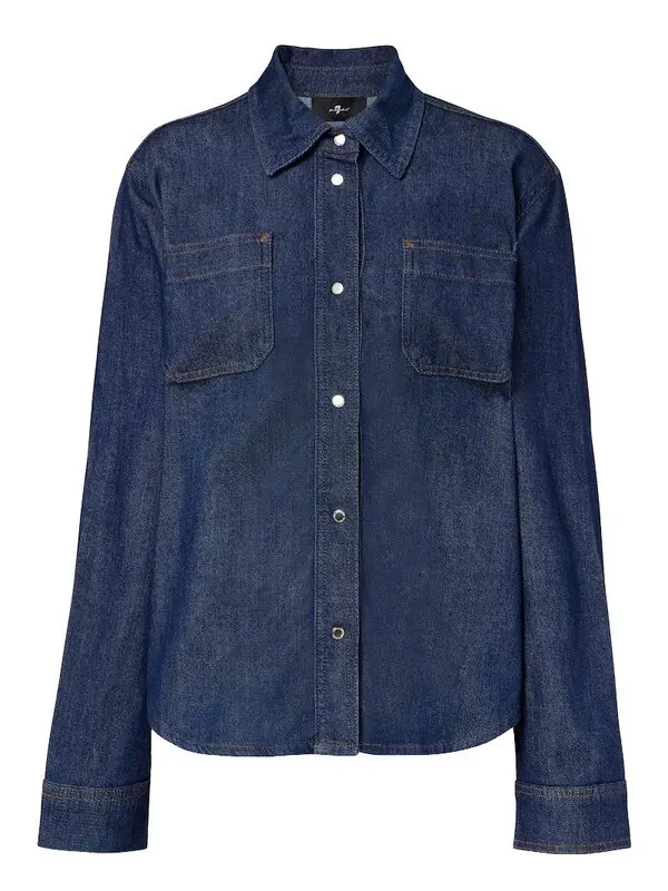 7 For All Mankind Utility Shirt - Blue