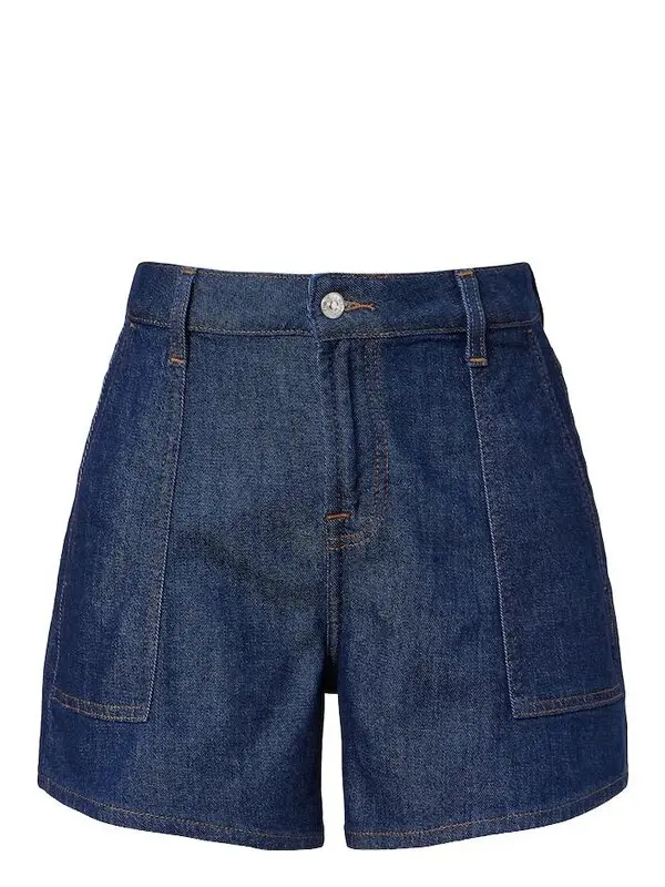 7 For All Mankind Utility Denim Shorts - Blue