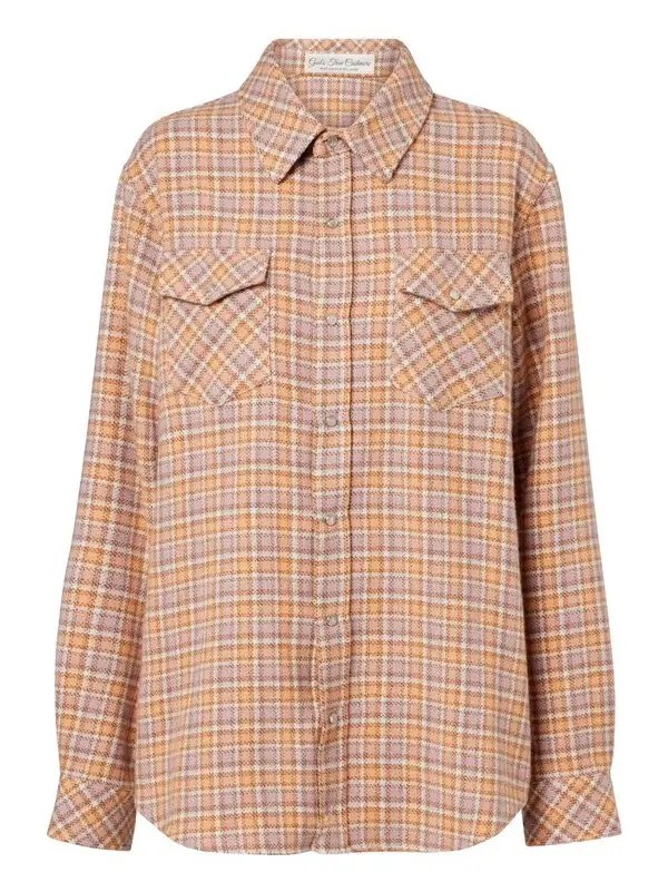 GOD'S TRUE CASHMERE Midnight Rose Plaid Cashmere Shirt - Multicoloured
