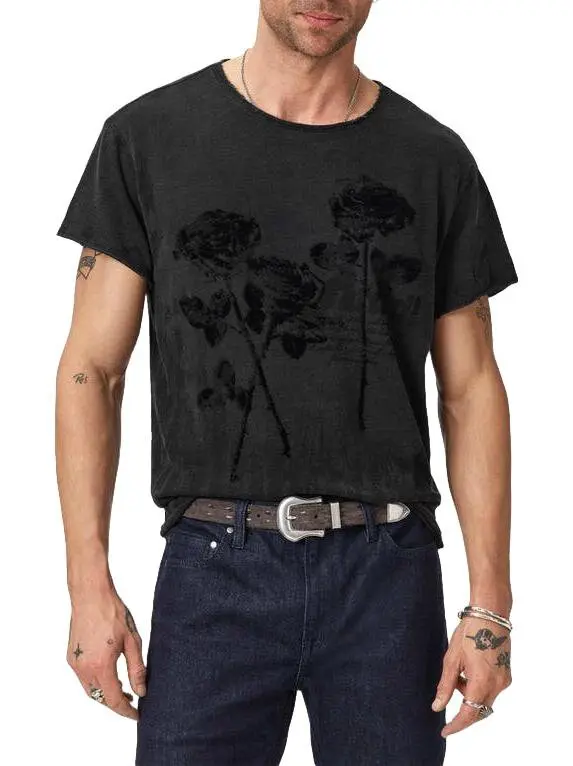 John Varvatos Raw Edge Graphic T-shirt - Charcoal