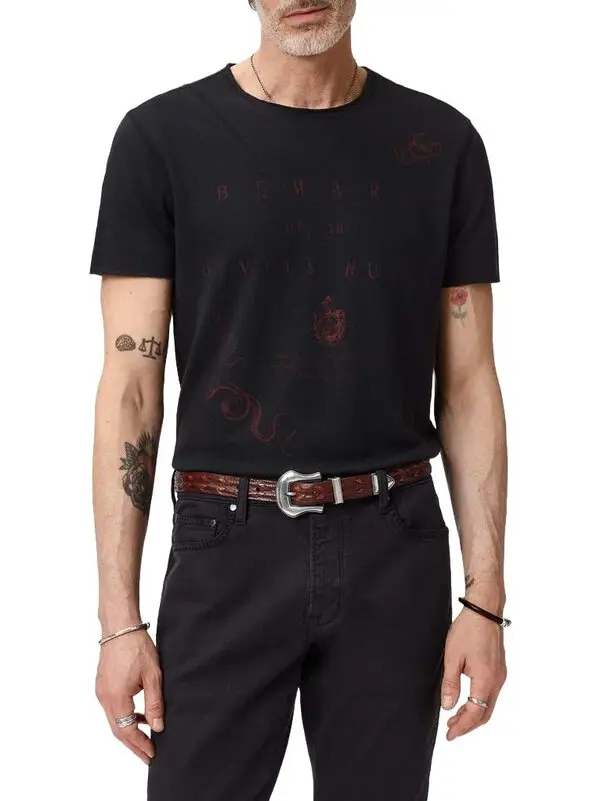 John Varvatos Raw Edge Graphic T-shirt - Black