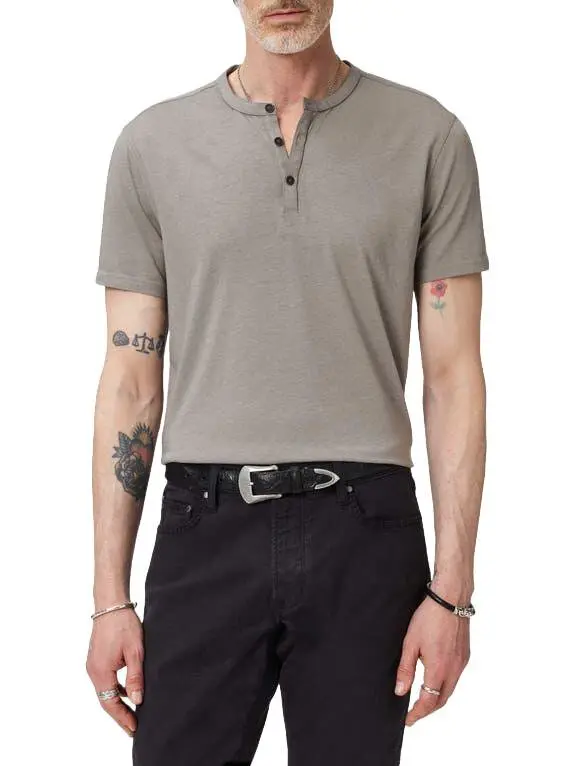 John Varvatos Duke Short Sleeve Henley - Grey Sky