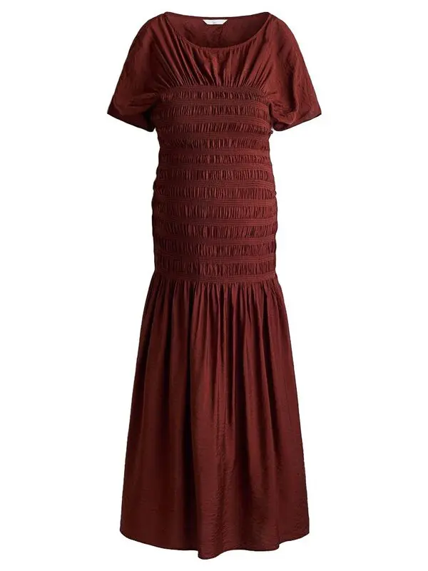 H&m Mama Smocked-detail Dress - Rust Brown