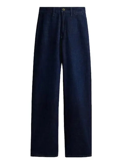 H&m Straight High Rise Jeans - Dark Denim Blue