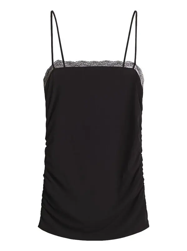 H&m Lace-trimmed Strappy Top - Black