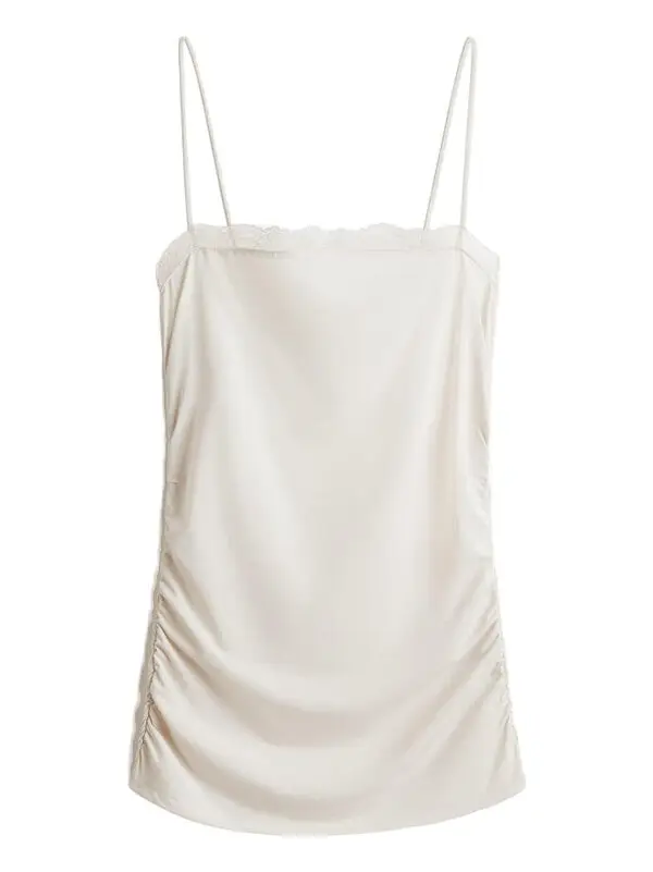 H&m Lace-trimmed Strappy Top - White