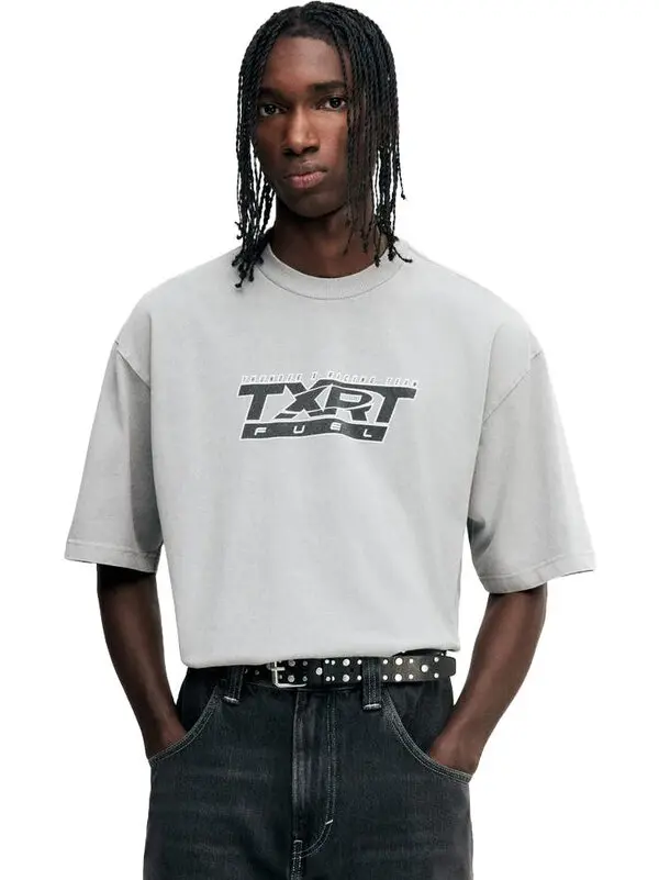 H&m Loose Fit Washed T-shirt - Gray/txrt