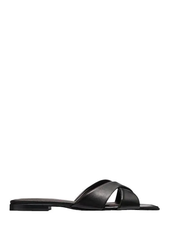 MARGAUX LONNBERG The Selene Flat Sandal - Black Nappa