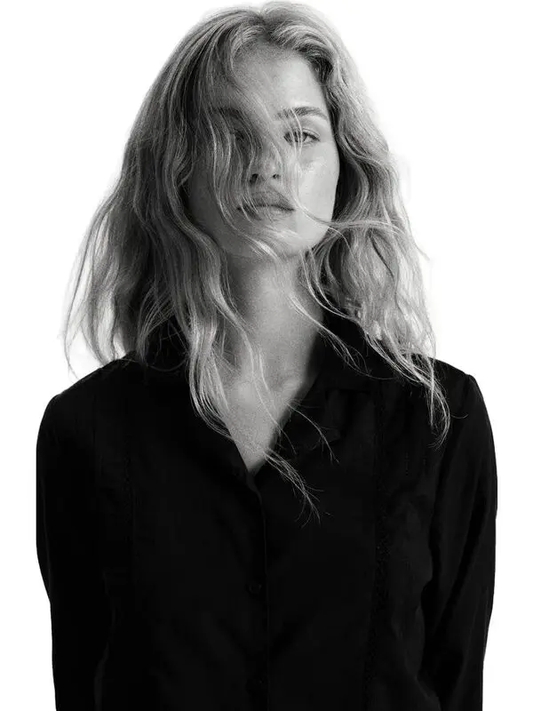 H&m Pintucked Pyjama Shirt With Lace Trim - Black