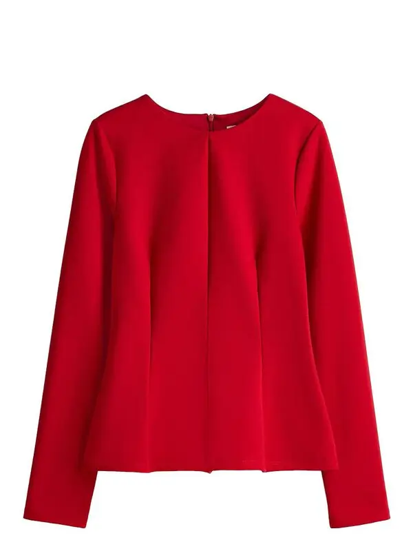 H&m Jersey Peplum Top - Red