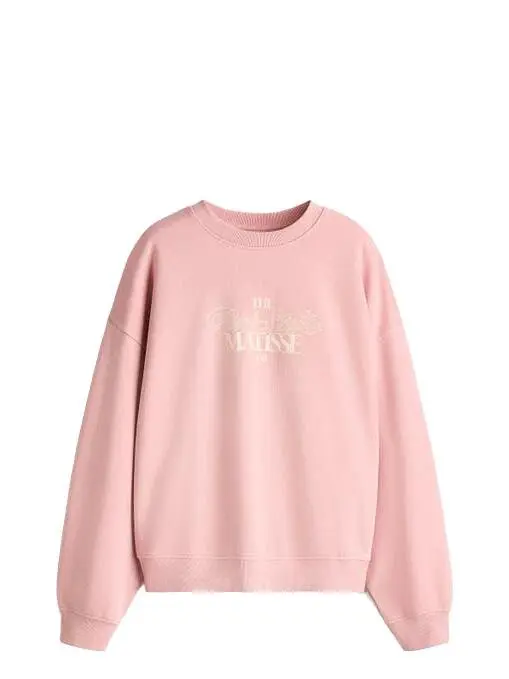 H&m Oversized Printed Sweatshirt - Pink/matisse