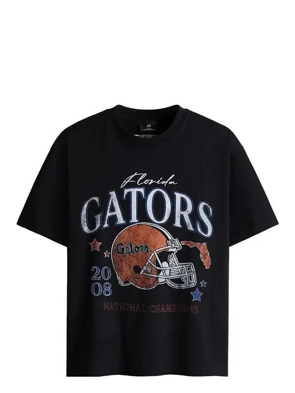 H&m Loose Fit T-shirt - Black/florida Gators