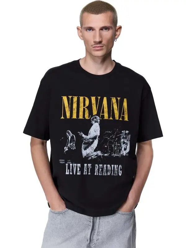 H&m Loose Fit T-shirt - Black/nirvana