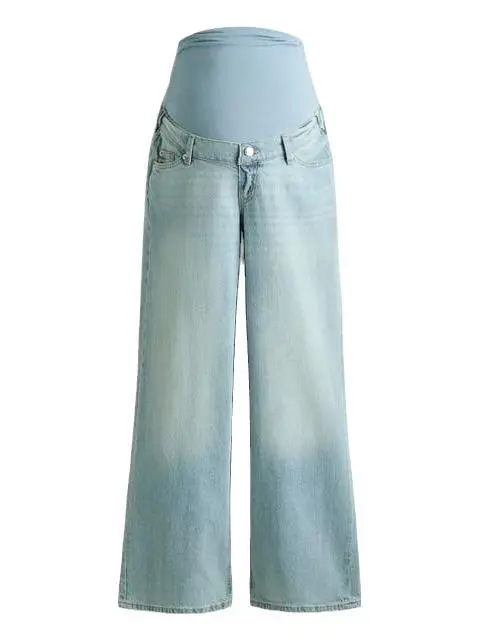 H&m Mama Straight Leg Jeans - Light Denim Blue