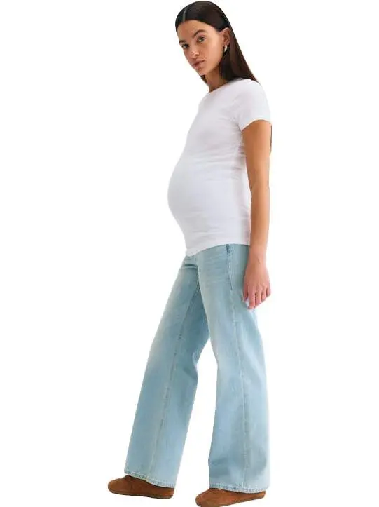 H&m Mama Straight Leg Jeans - Light Denim Blue