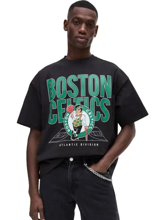 H&m Oversized Fit T-shirt - Black/nba