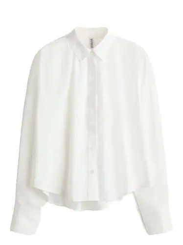 H&m Loose-fit Shirt With Classic Collar - White