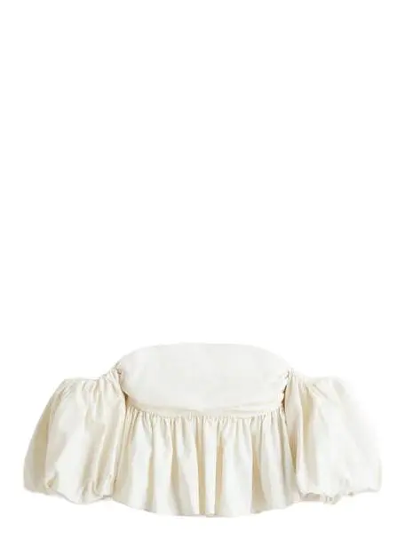 H&m Off-the-shoulder Balloon Sleeve Top - Cream