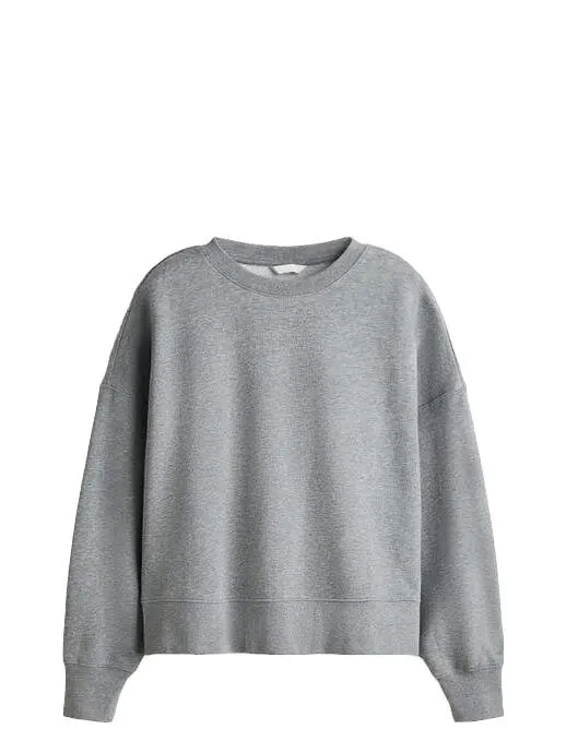 H&m Oversized Sweatshirt With Brushed Interior - Gray Melange