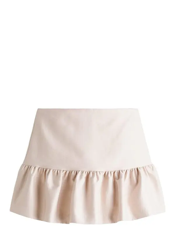 H&m Frilled Mini Skort - Light Beige
