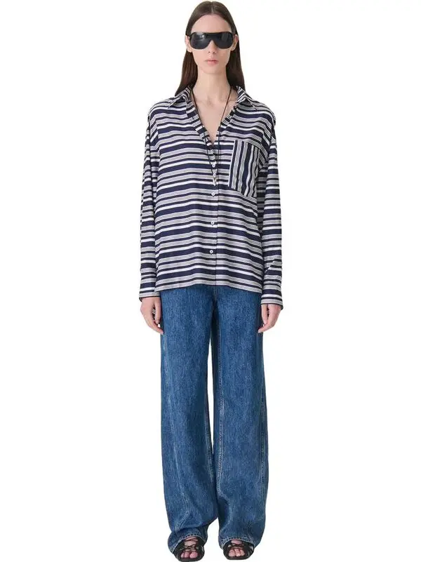 IRO PARIS Uzes Striped Cotton Poplin Shirt - Sailor Stripe