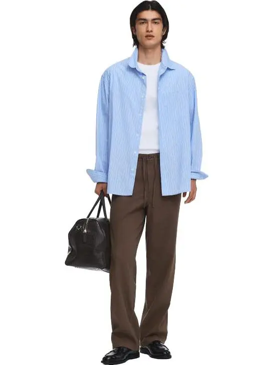 H&m Relaxed-fit Twill Pants With Drawstring Waist - Taupe