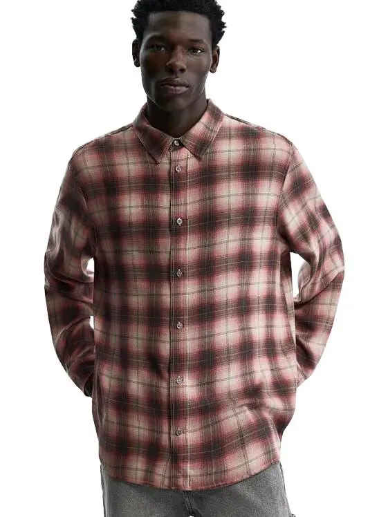 H&M Relaxed Fit Shirt - Pink/plaid