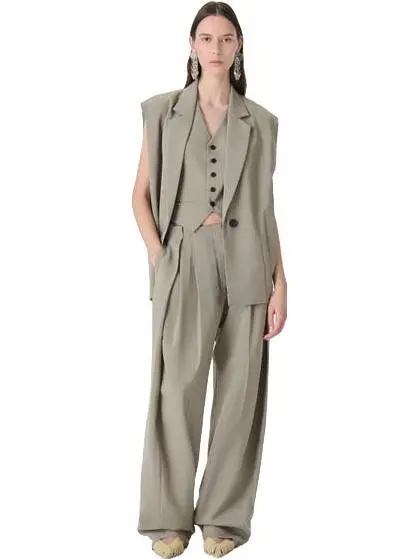IRO PARIS Soledad Tailored Vest - Olive Green