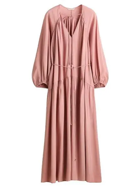 H&m Long Oversized Tunic Dress - Dusty Pink