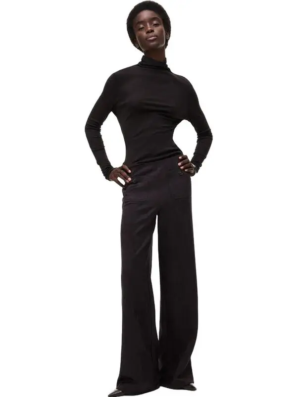 H&m Jersey Trousers With Patch Pockets - Dark Brown