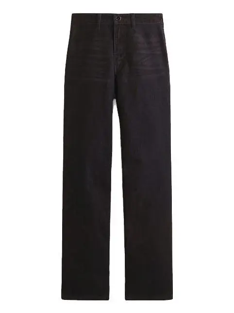 H&m Flocked Straight High Jeans - Dark Brown