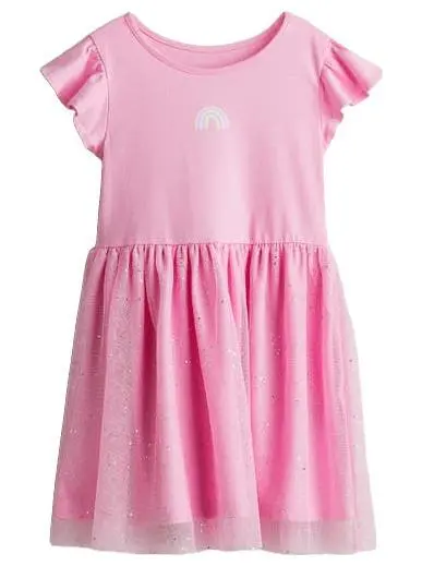 H&m Tulle Skirt Jersey Dress - Pink