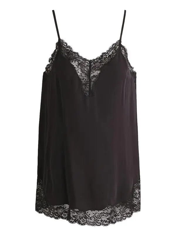 H&m Mama Lace-trimmed Strappy Top - Black