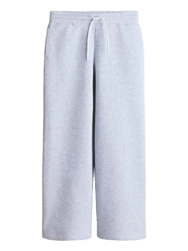 H&m Brushed-inside Wide-leg Joggers - Light Gray Melange