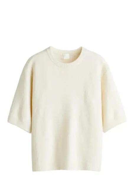 H&m Knitted T-shirt - Cream