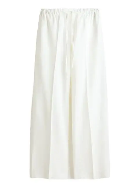H&m Linen-blend Drawstring Trousers - White