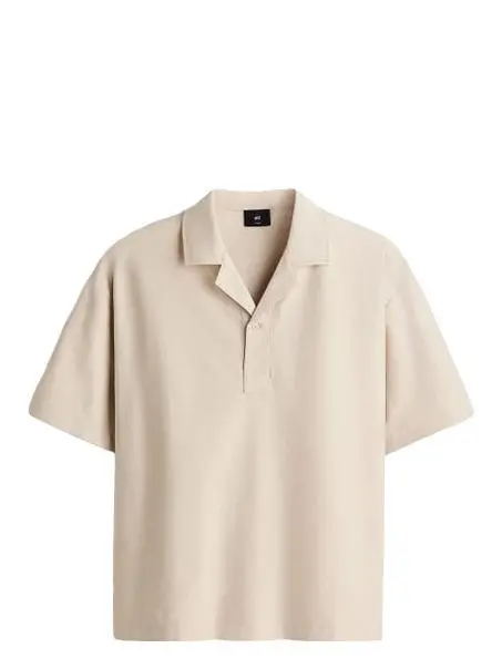 H&m Loose Fit Polo Shirt - Beige