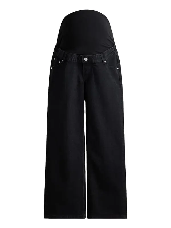 H&m Mama Straight Ankle Jeans - Black