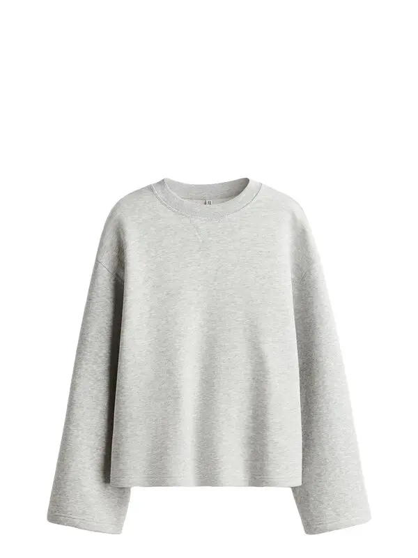 H&m Oversized Crewneck Sweatshirt - Light Gray Melange