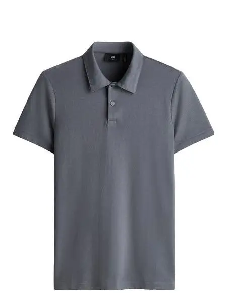 H&m Coolmax® Slim Fit Polo Shirt - Gray