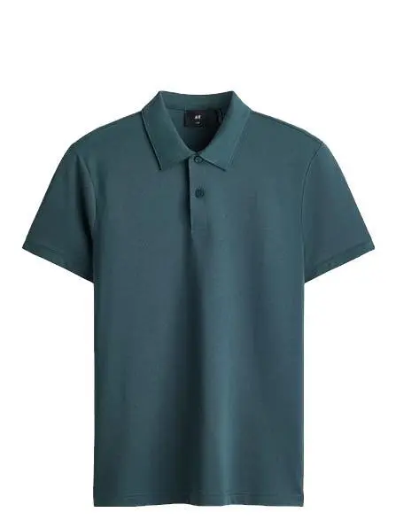 H&m Coolmax® Slim Fit Polo Shirt - Teal