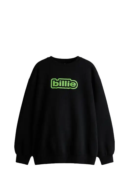 H&m Oversized Print-motif Sweatshirt - Black/billie Eilish