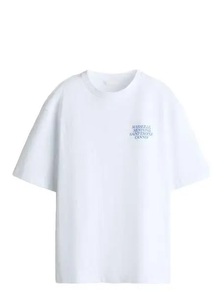 H&m Oversized Printed Cotton T-shirt - White/marseille